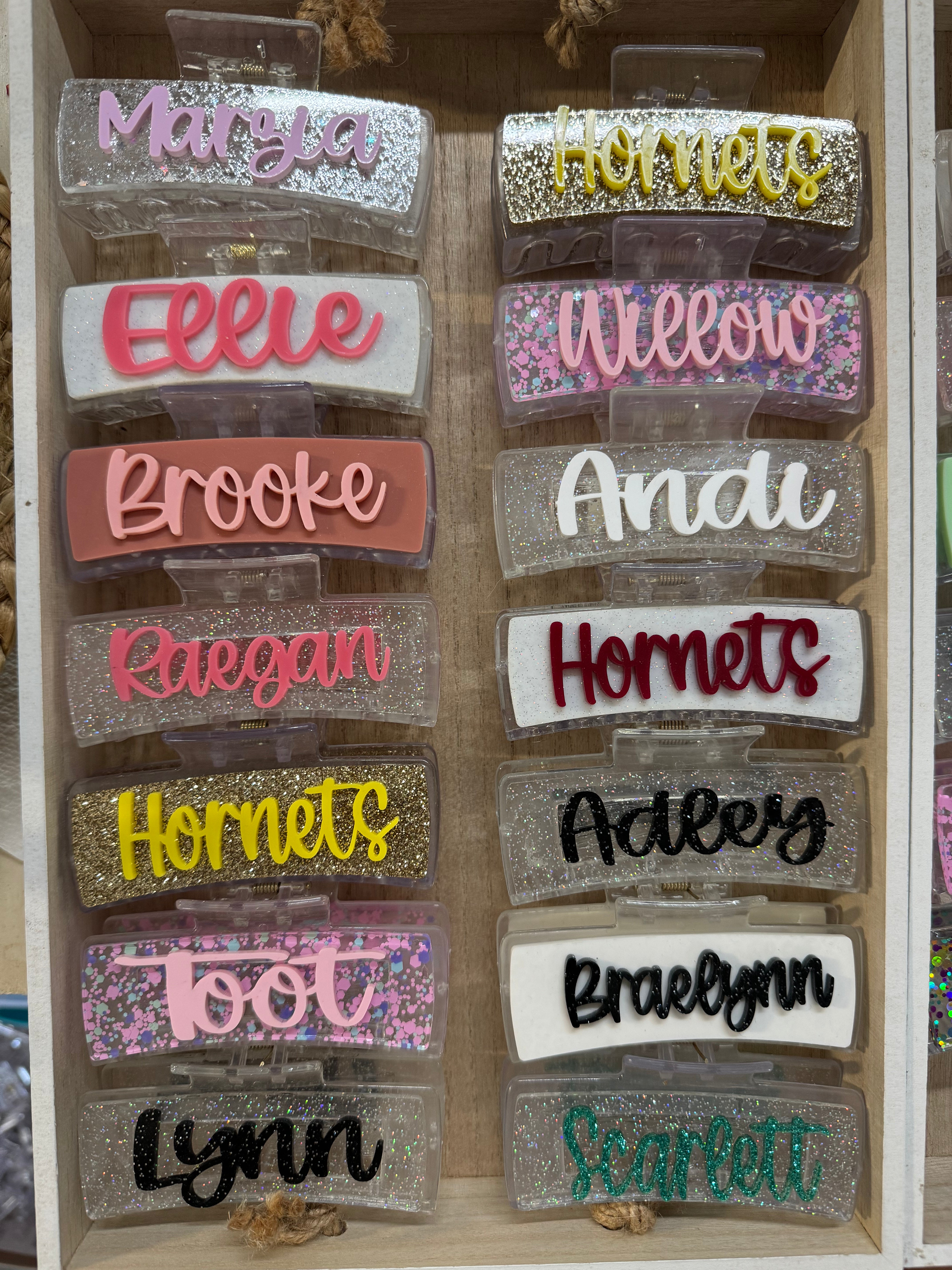Pre-Designed Name Claw Clips - Find Your Name!! RTS – Hattie Mae's Closet